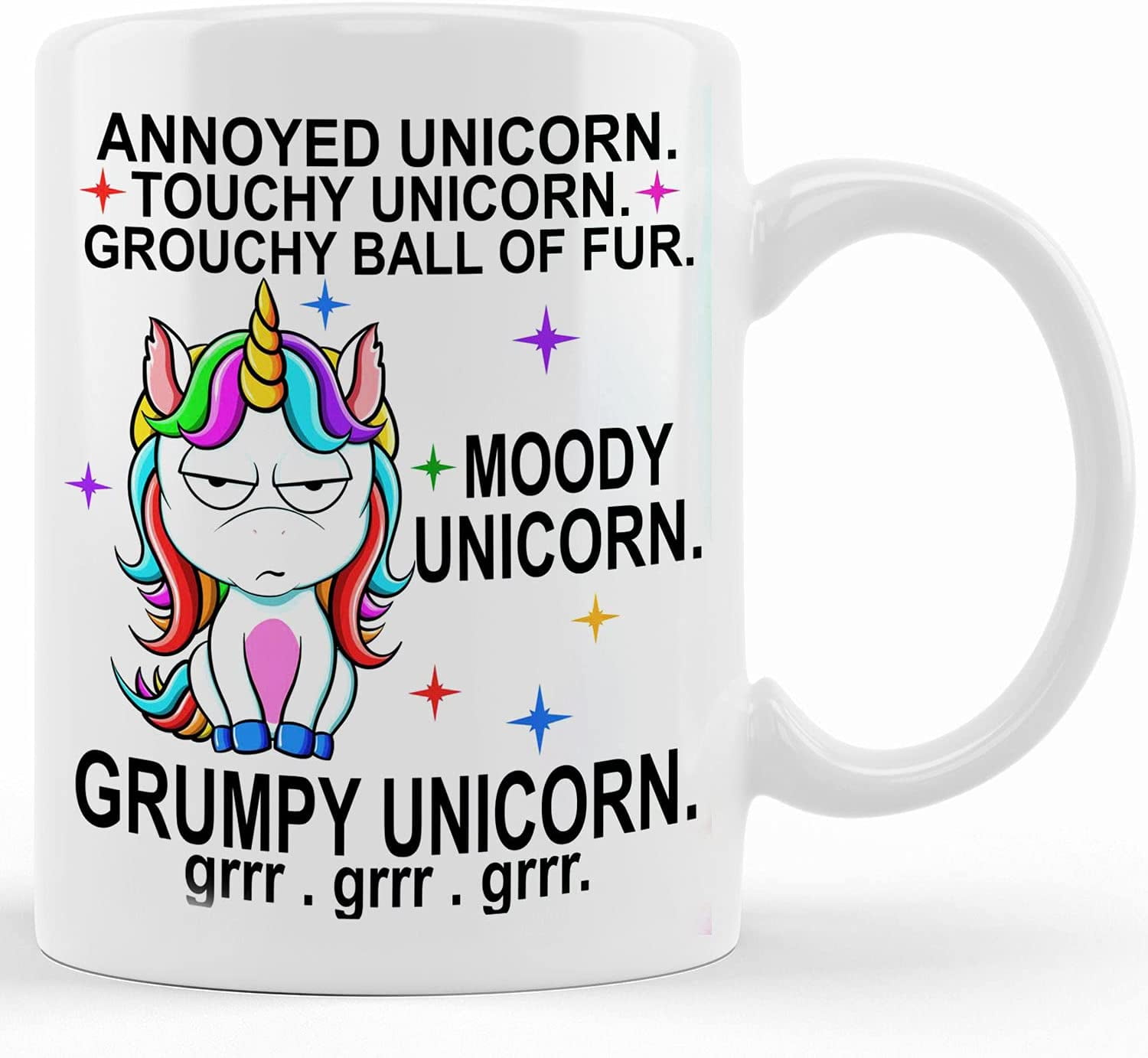 Novelty Unicorn Mug Humorous Gift Annoyed Unicorn, Touchy Unicorn ...