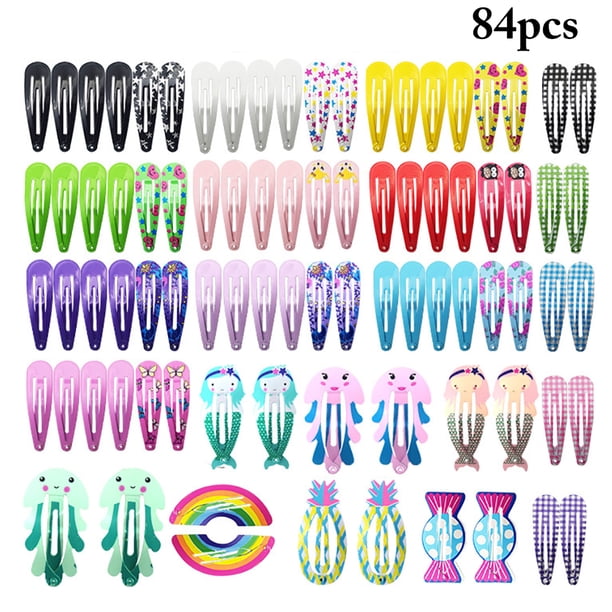 84PCS Lovely Hair Barrettes for Girls Assorted Hair Clip Set Snap ...