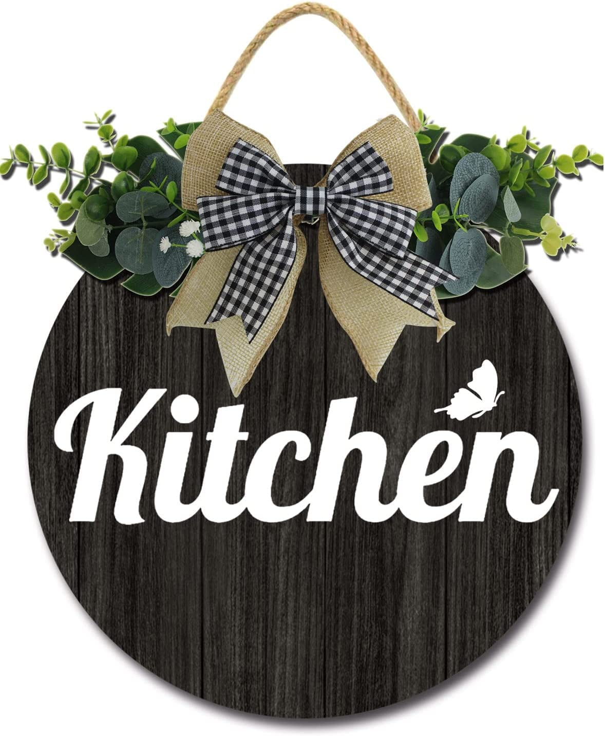 Eveokoki 12" Kitchen Decor Farmhouse Kitchen Wall Decor Wooden Round ...