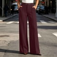 CHUMUD Womens Wide-Leg Dress Pants High-Waisted Single-Button Closure ...