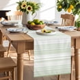 Abstract Gradient Stripes Table Runner 60 Inch Long Modern Green Lines ...