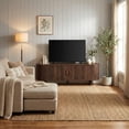 Easoger 65" Sliding Door TV Stand with Charging Station, Fluted ...