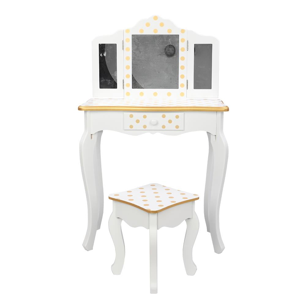 GoDecor Wood Kids Vanity Table Set,Princess Makeup Dressing Table ...