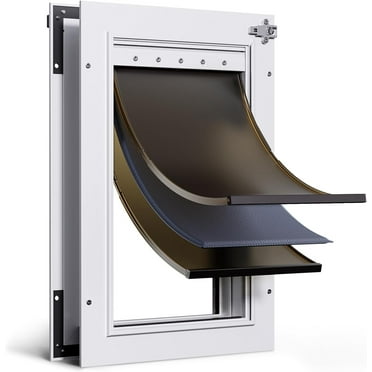 SHZOND Extra-Large Aluminum Dog Door with Magnetic Flaps, Suitable for ...