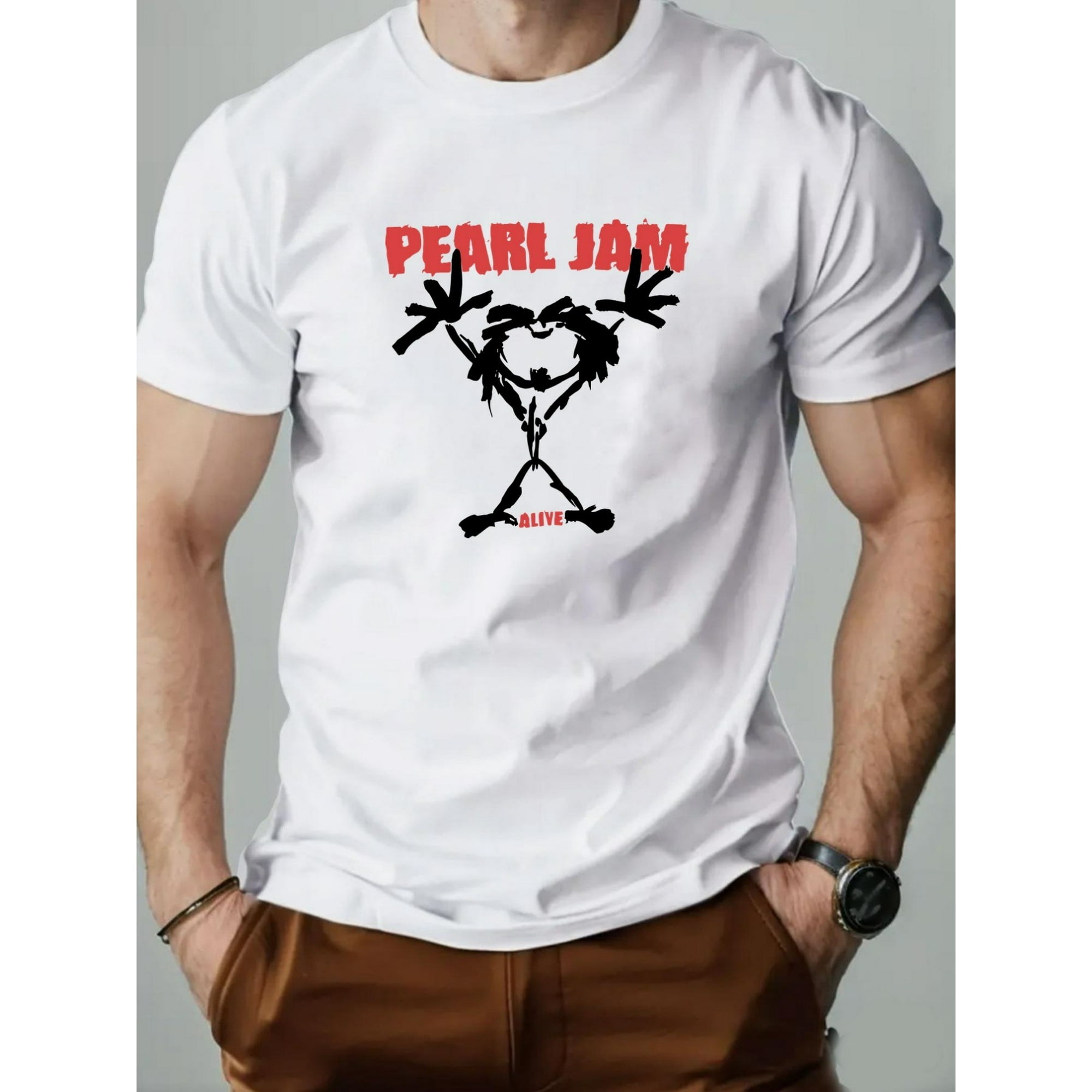 Click here for Generic Mens Pearl Jam Graphic Tee - Light Blue Ca... prices