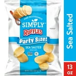 (2 pack) Simply Ruffles Potato Chips Sea Salt, Party Size, 13 oz ...