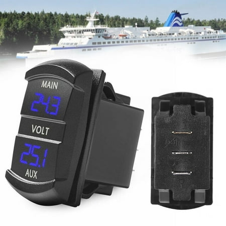 12V Volt Meter Dual Battery Monitor Led Digital Car Boat Voltage Marine ...