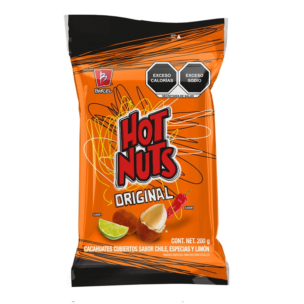 Cacahuates Barcel Hot Nuts original cubierto sabor chile y limón 200 g ...