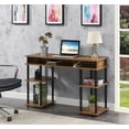 Barnwood/Black No-Tools Home Office Computer Desk With 4 Shelves 47.25L ...