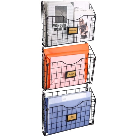 ZC5HAO Stackable Hanging Wall Files Rack&3ZC5HAO Tier Metal Folder Wall ...