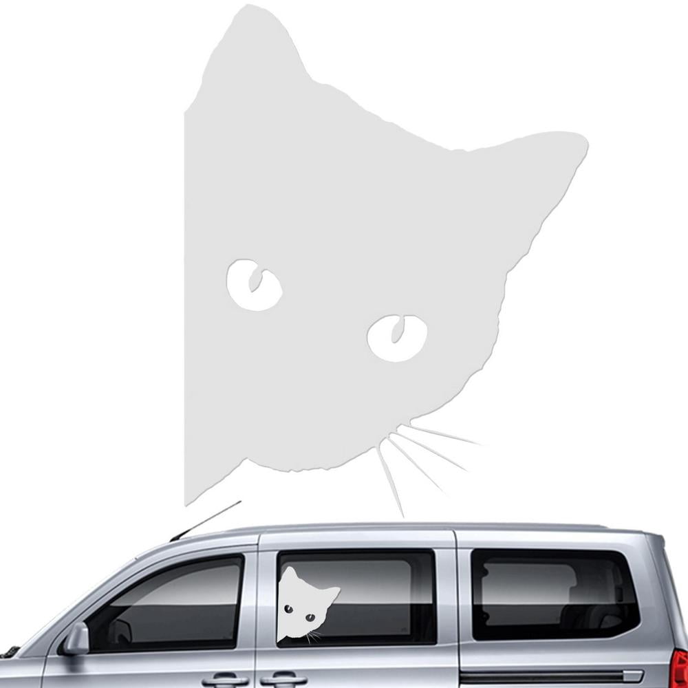 Tohuu Peeking Cat Car Sticker Self-Adhesive White Cat Car Stickers ...