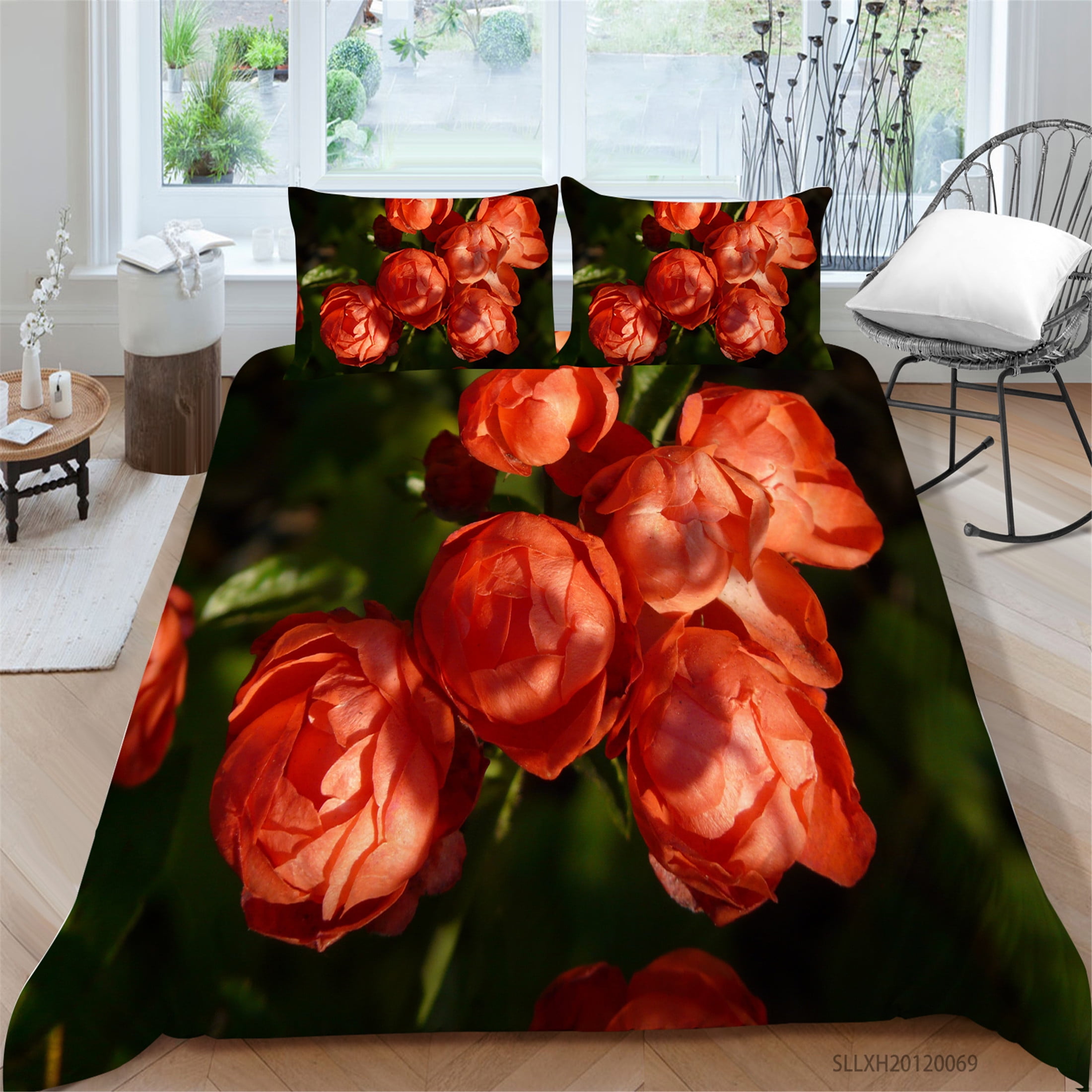Home Bedclothes Vintage Bedding Cover Set Rose Painting Luxury Home ...