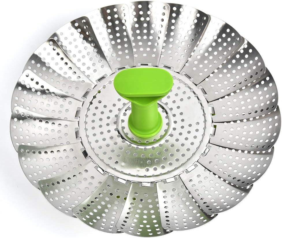 TIMESETL Stainless Steel Vegetable Steamer Basket, Collapsible Steamer ...