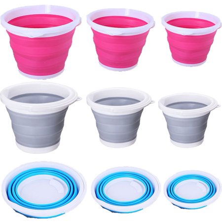 3/5/10L Home Portable Folding Silicone Bucket Collapsible Water Buckets ...