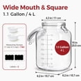 1.1 Gallon Wide Mouth Glass Canisters with Airtight Lids & Measurement ...