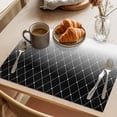 Black Gradient Texture Cotton Linen Placemats Set of 1, Rhombus ...