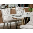 Oduse Daily Modern Beige Velvet Dining Chairs Set Of 2 With Chrome