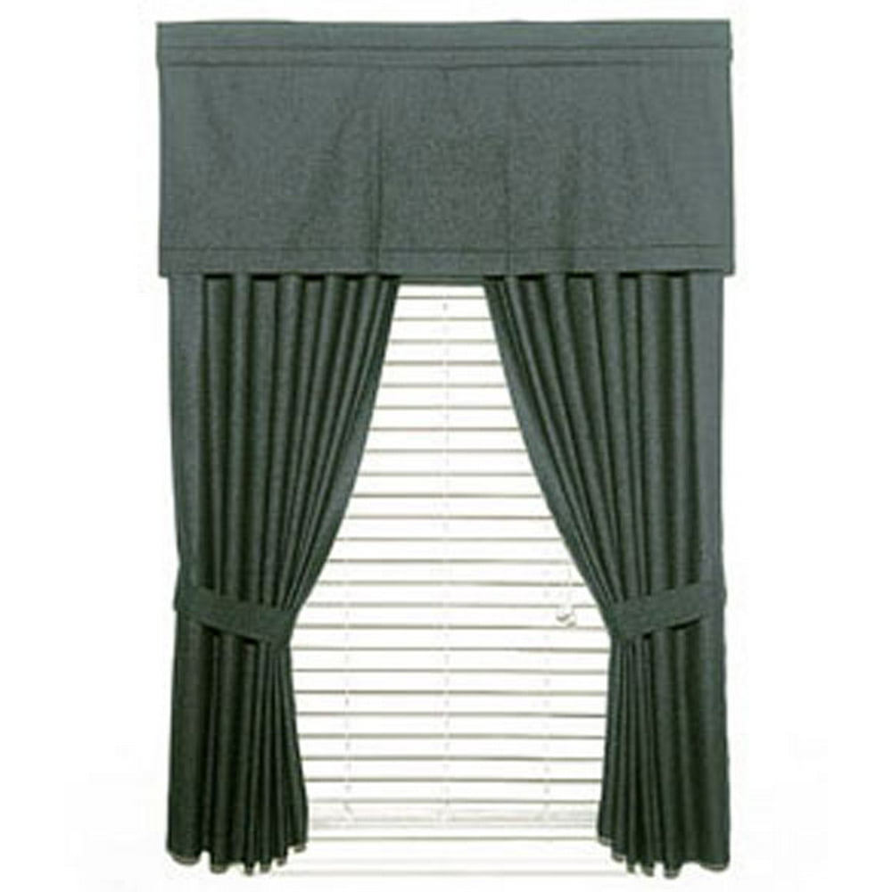 2pc Solid Black Denim Window Drapery Panel Curtain Set - Walmart.com ...