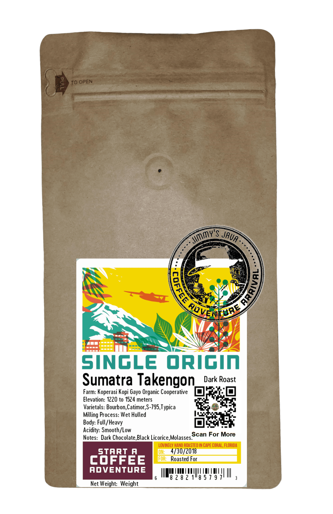 Sumatran Takengon KKGO Dark Roast Coffee - Walmart.com