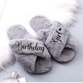Birthday Girl and Birthday Squad Slippers - Fluffy Criss Cross Slippers ...