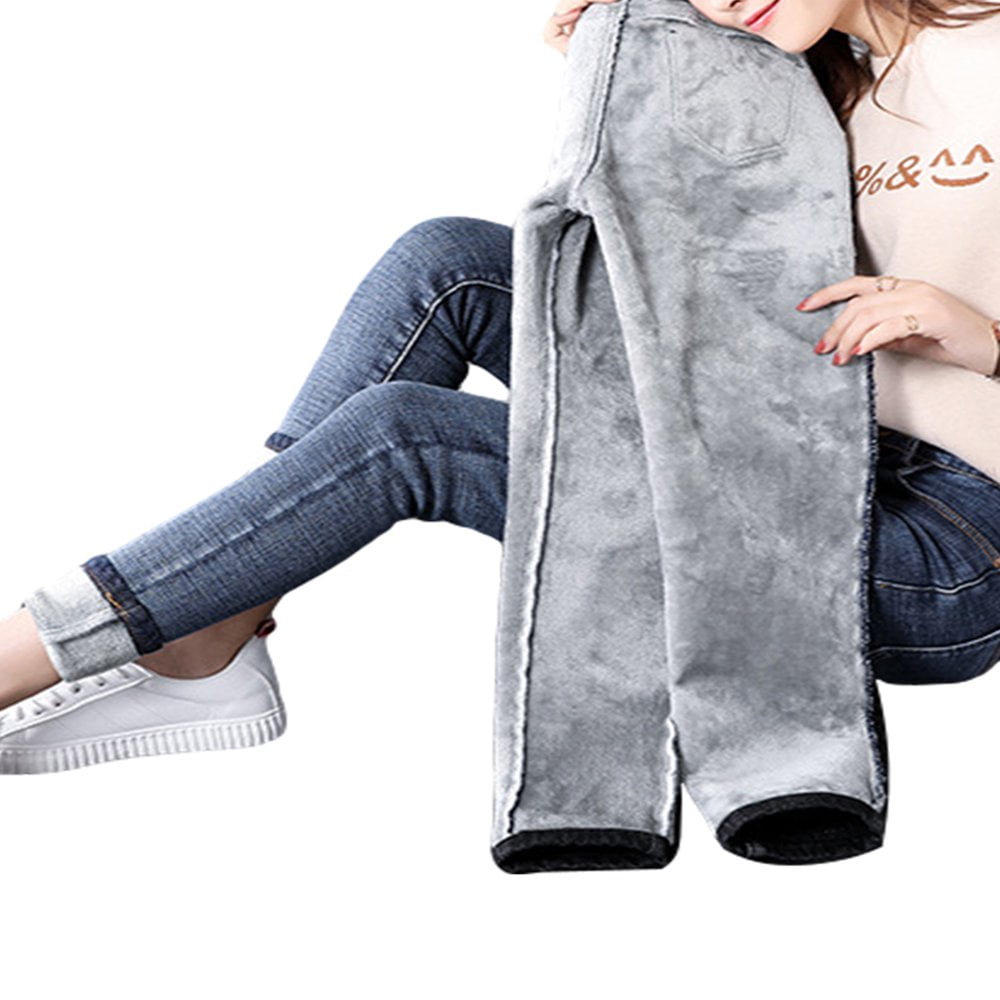 Click here for Qjuhung Women‘s Fleece Lined Jeans Stretchy Skinny... prices
