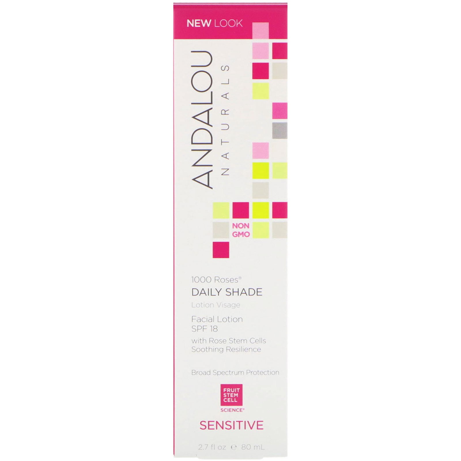Andalou Naturals Facial Lotion - 1000 Roses - Daily Shade SPF 18 - 2.7 ...