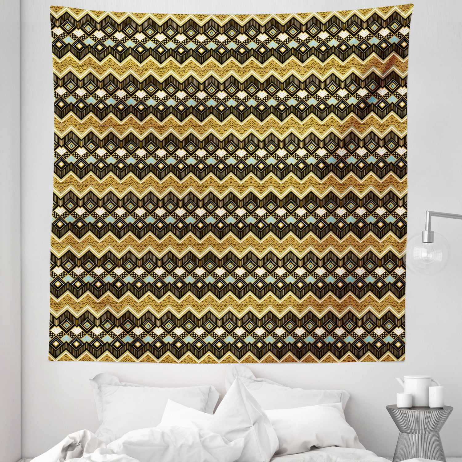 Aztec Tapestry, Groovy Timeless Folk Gypsy Mexican Zig Zag Traditional ...
