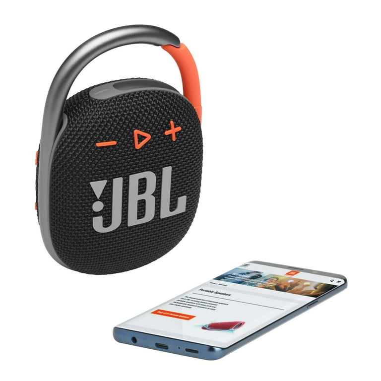 Open Box JBL Clip 4 Black Orange Portable Bluetooth Speaker Open Box JBL Clip 4 Black Orange Portable Bluetooth Speaker