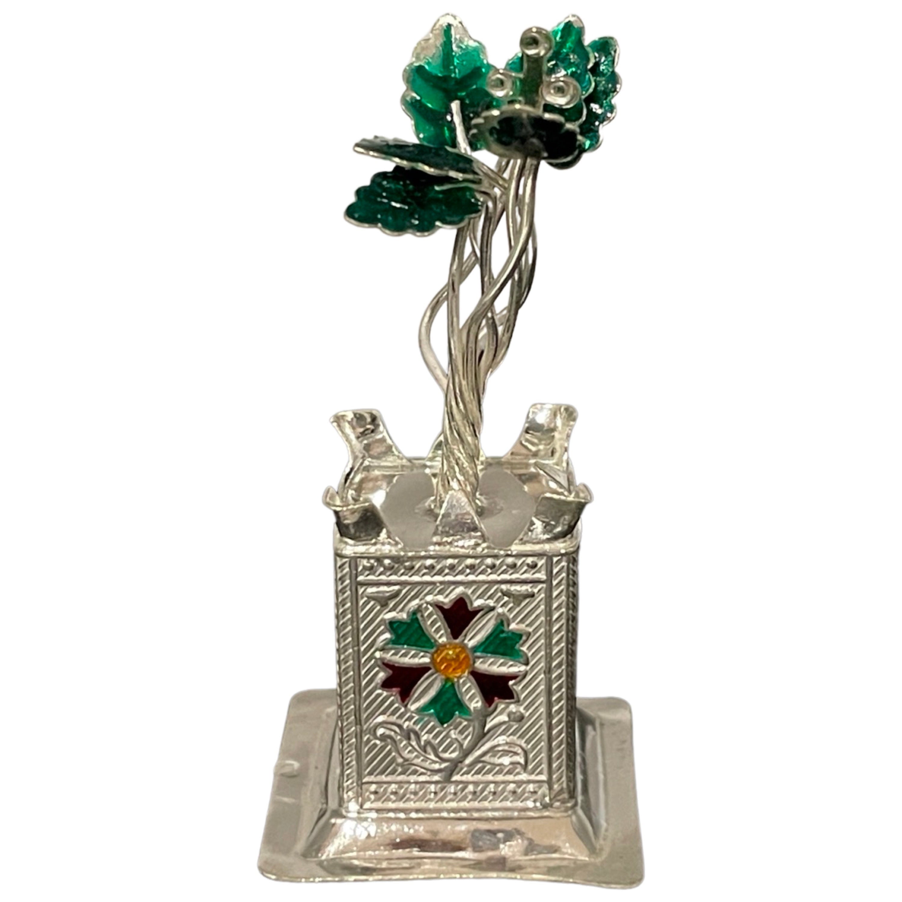 925 Sterling Silver Hallmarked Tulsi Mata / Holy Basil Plant (Figurine ...