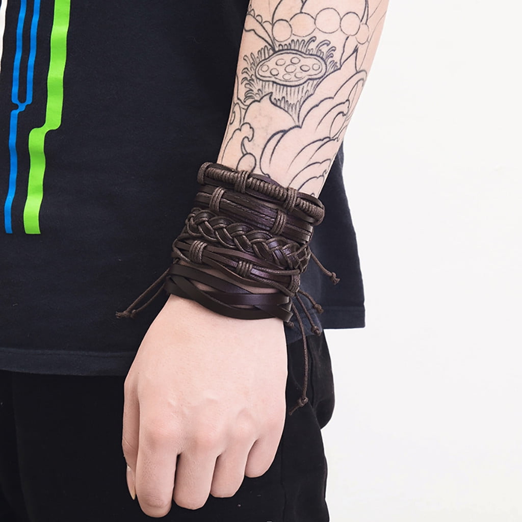 Click here for Egnmcr Bracelets For Women Men Vintage Woven Leath... prices