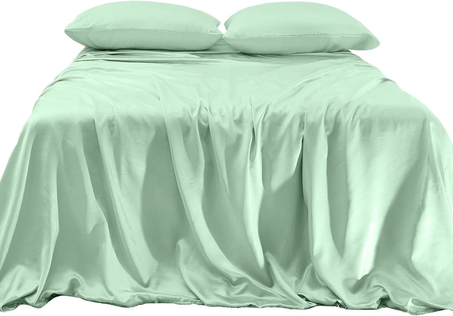Elegant Comfort 4 Piece Silky Satin Sheet Set Cooling Soft Satin Sheet ...