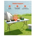 Folding Table 6ft, Heavy Duty Portable Table, Indoor Outdoor Plastic ...