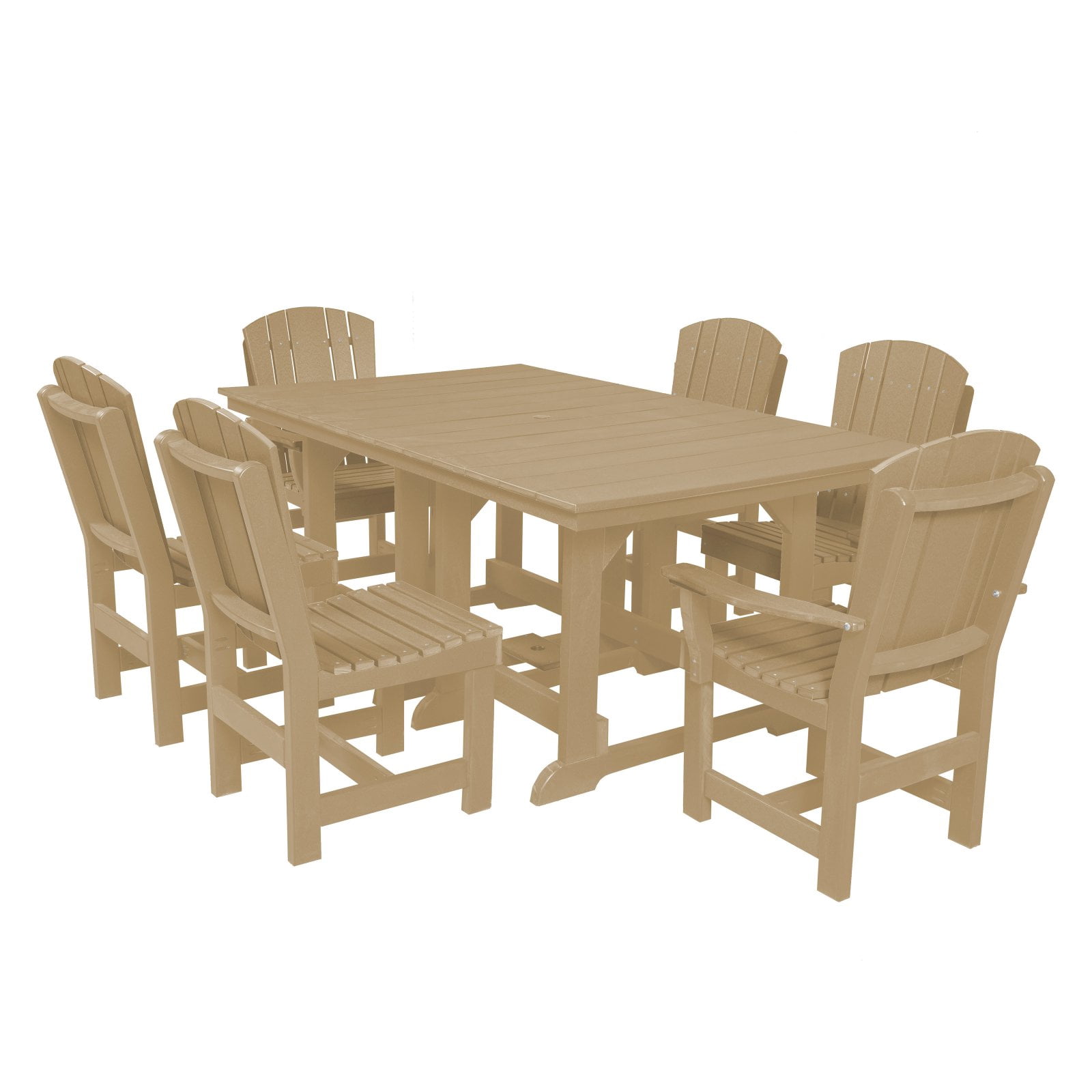 Wildridge Heritage Recycled Plastic 7 Piece Rectangular Patio Dining ...