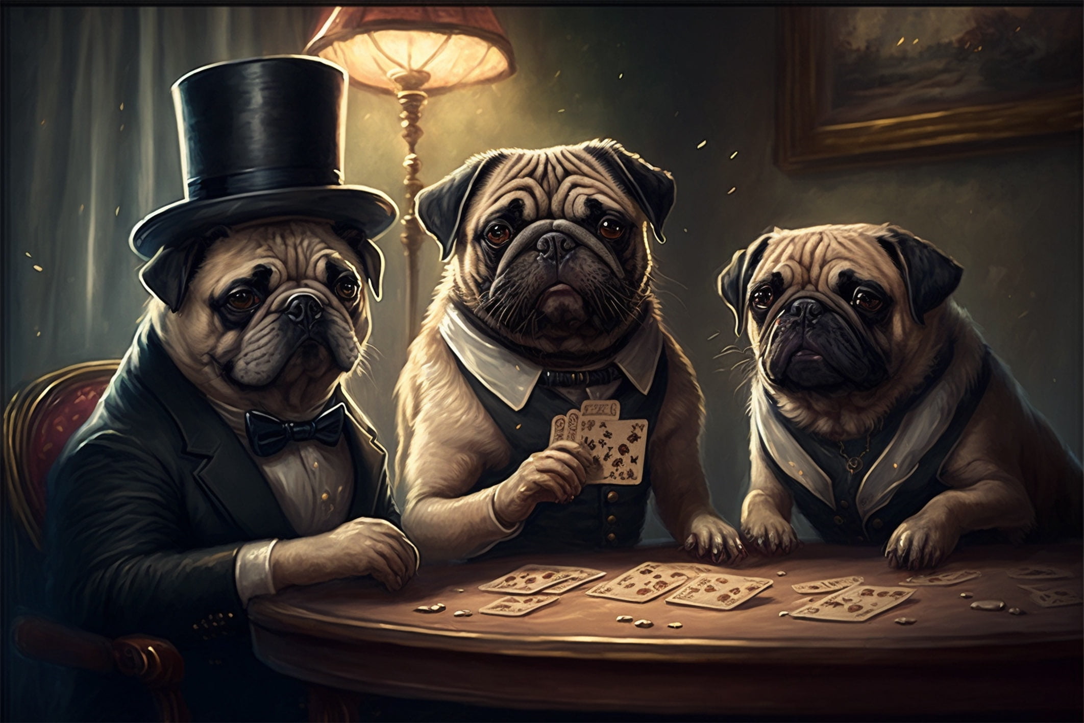 24x36 gallery poster, Poker playing pugs p1 - Walmart.com