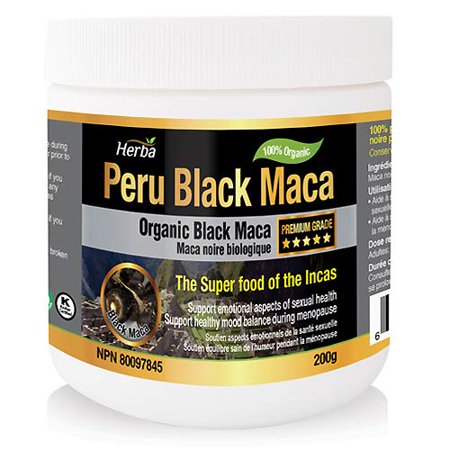 Herba Organic Black Maca Powder – 200g | Peruvian Black Maca for Men ...