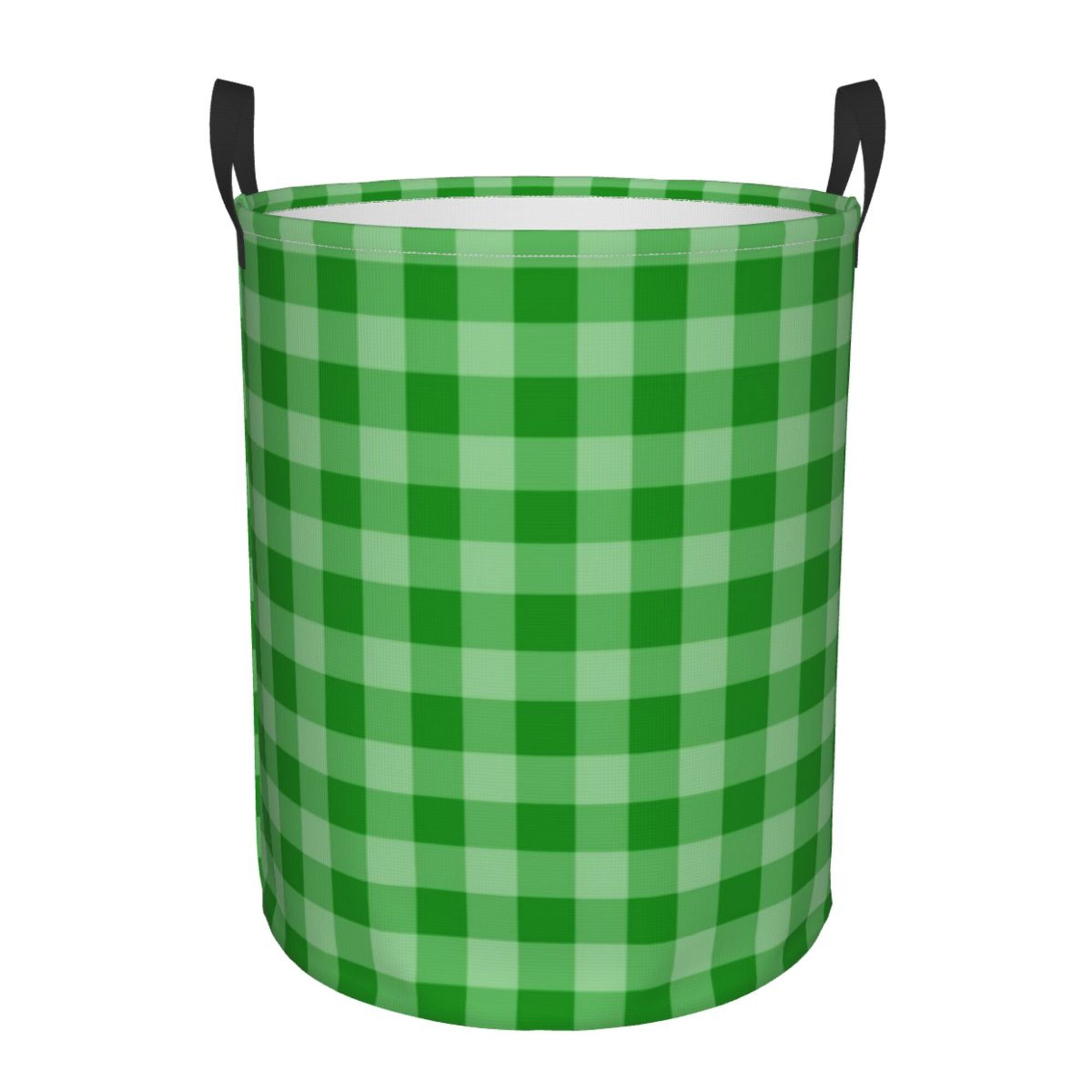 LNWH Laundry Basket, Green Gingham Pattern Foldable Laundry Hamper With ...