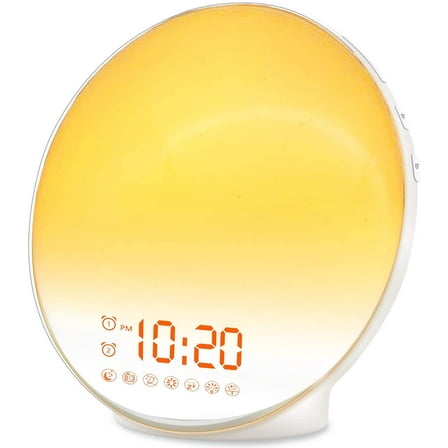JALL Light Sunrise Alarm Clock for Heavy Sleepers, FM Radio, 7 Sounds ...