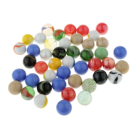 Set of 45 Glass Marbles (16mm) for Chinese Checkers & Marble Run Game ...