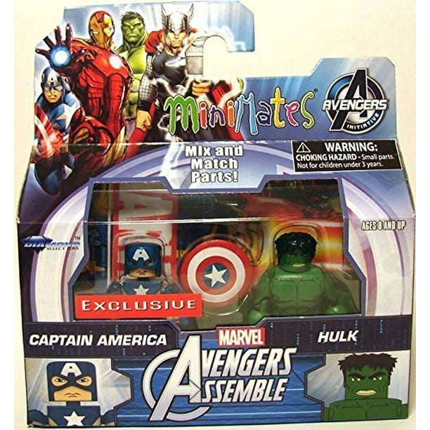 Marvel Minimates Avengers Assemble Capitán América Hulk Figura ...