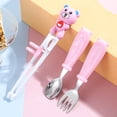 7829 Kids Chopsticks Spoon Fork Set CartoonAn1ma1Tableware For Home And ...