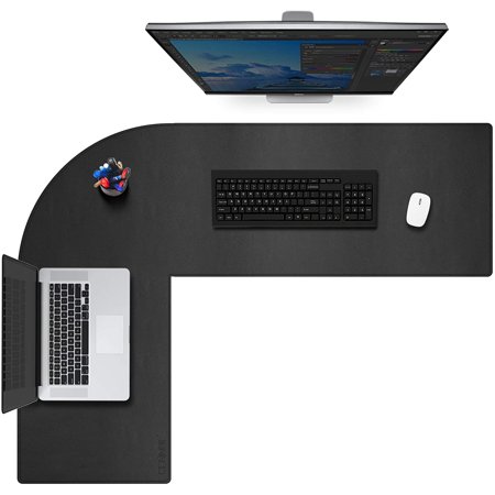 Large L Shaped Leather Desk Pad Home Office Accessories Corner Desk Mat ...