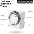 HBN 24 Hour Plug-In Mechanical Timer, 2 Outlets, 3-Prong, Mini, 2-Pack ...