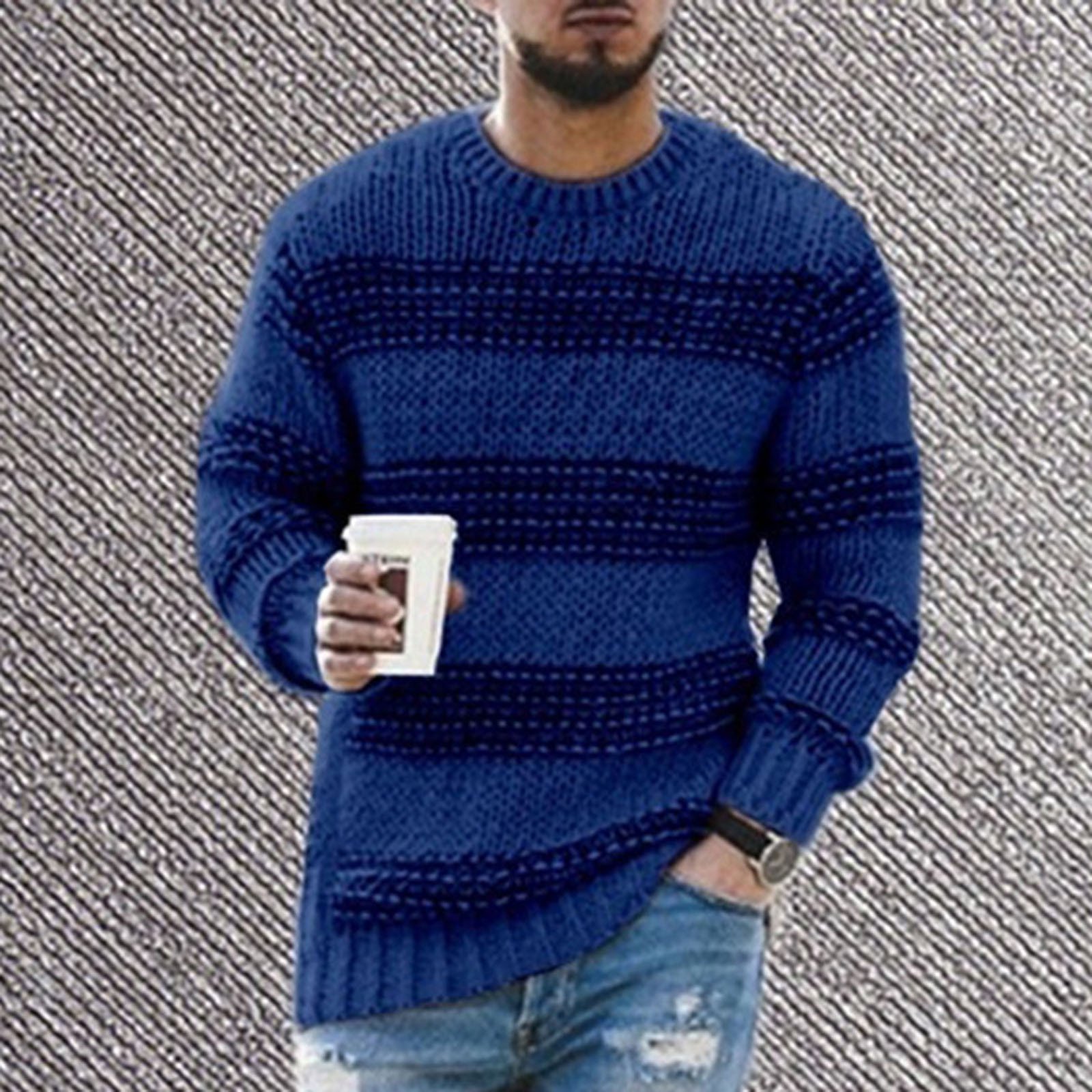 Click here for Rkstn Mens Sweater Fall Fashion Casual Solid Pullo... prices