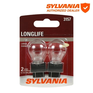 SYLVANIA 2-Pack 3157 P27/7W Long Life Miniature Automotive Light Bulbs, Durable and Low ...