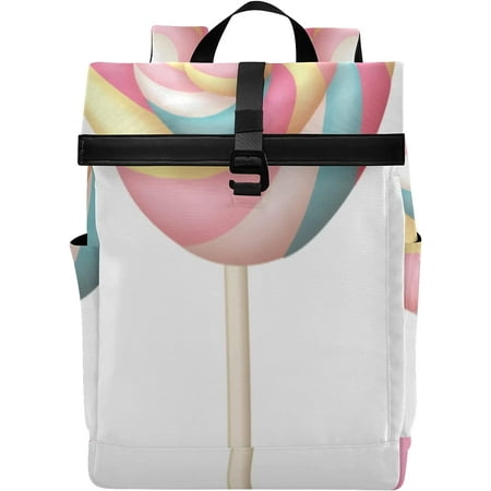 Aesthetic Backpack Colorful Lollipop Set Design Sweet Backpacks Water ...