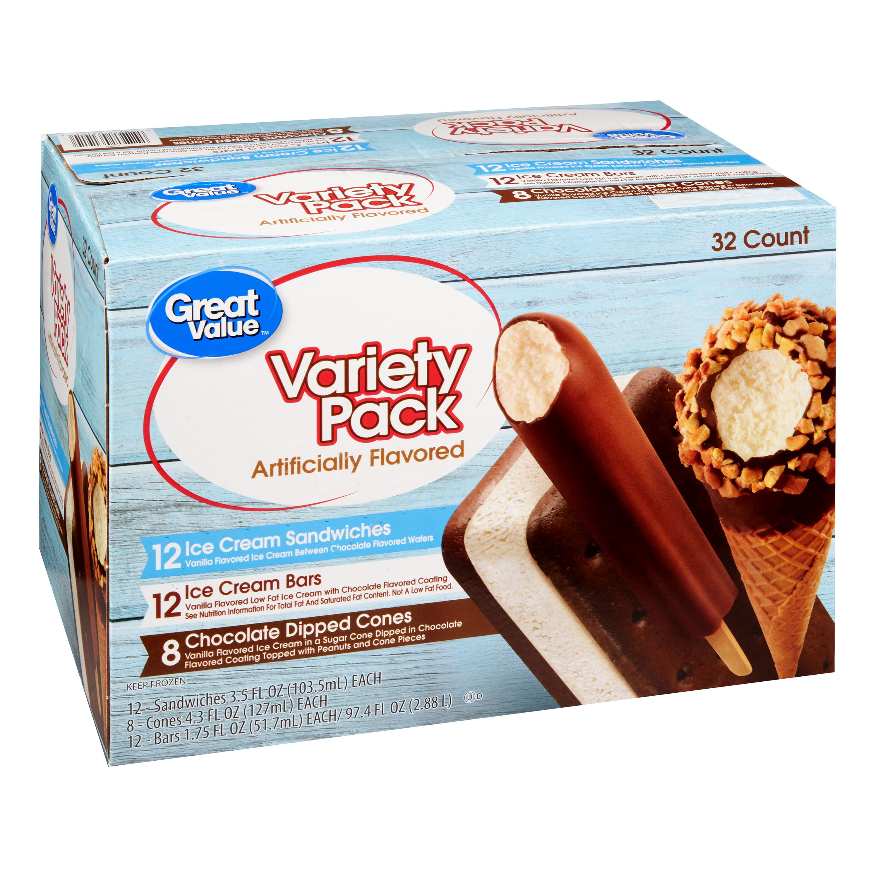 Great Value Ice Cream Variety Pack 32 Count Walmart Walmart Great Value Ice Cream Variety Pack 32 Count Walmart Walmart