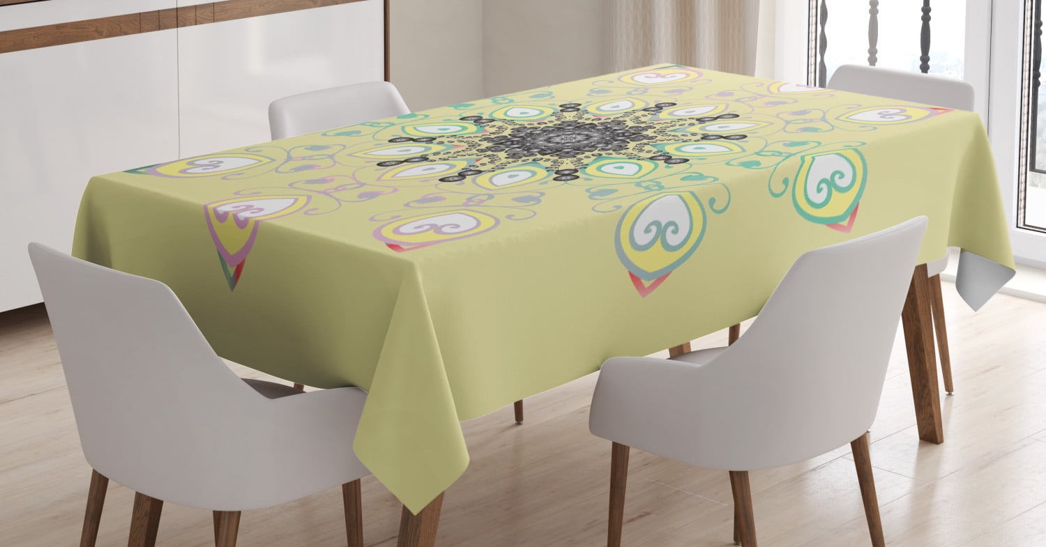 Mandala Tablecloth, Abstract Futuristic Elements and Ethnic Hearty ...