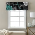 Bohemian Teal Floral Valances for Windows Modern Artistic Boho Grey ...