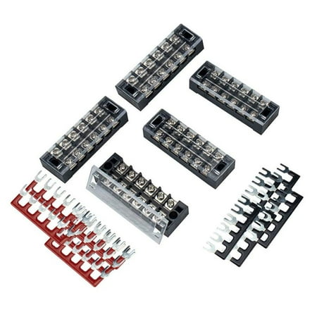 5 Pcs 25A 600V 6P Screw Electric Barrier Terminal Block Cable Connector ...