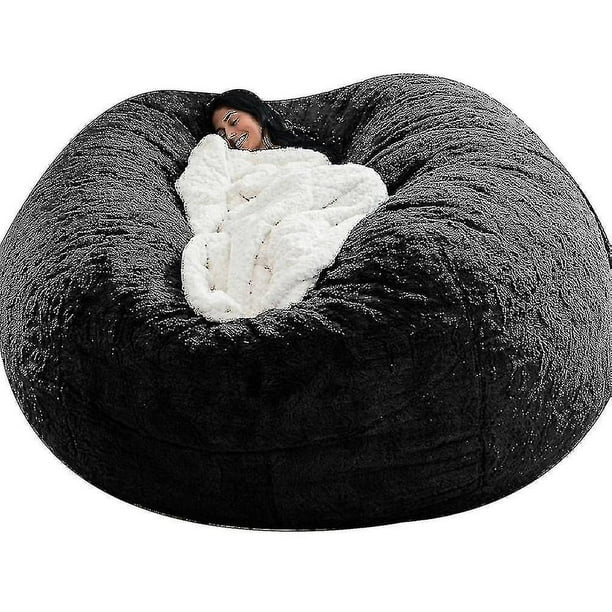 Lazy Sofa Pouf Pouf Fourrure Artificielle Pouf Bean Sofa_a - Walmart.ca